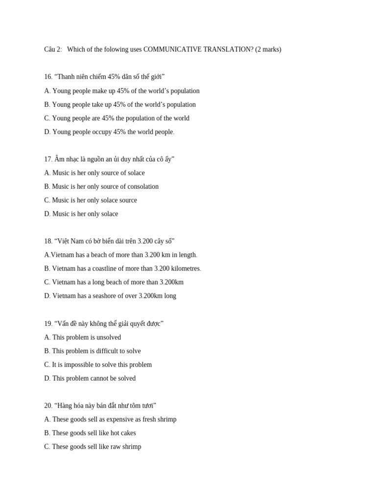 Communicative Translation Examples | PDF | Foreign Language Studies | Art