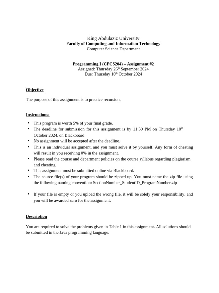CPCS204 Assignment 2: Recursion Tasks | PDF | String (Computer Science) | C++