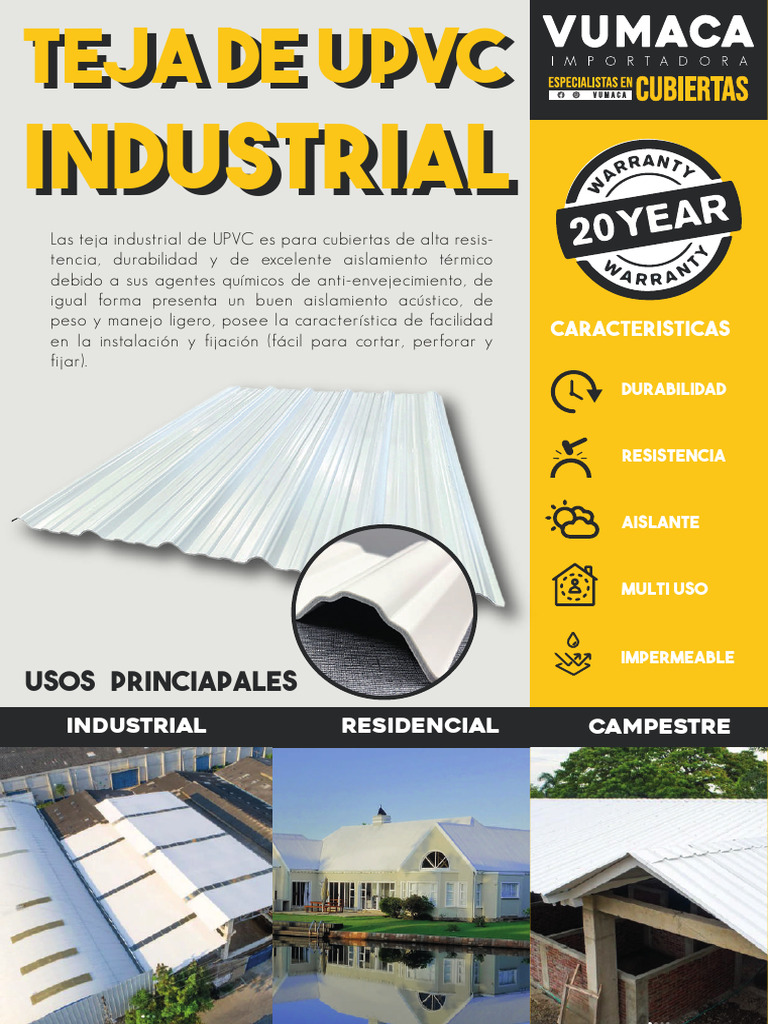 Ficha Tecnica Teja Upvc | PDF | Aislamiento térmico | Fenómenos de transporte