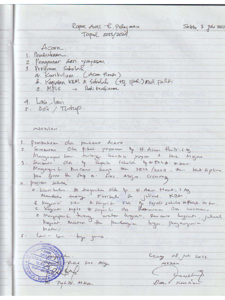 Notula Rapat Guru | PDF