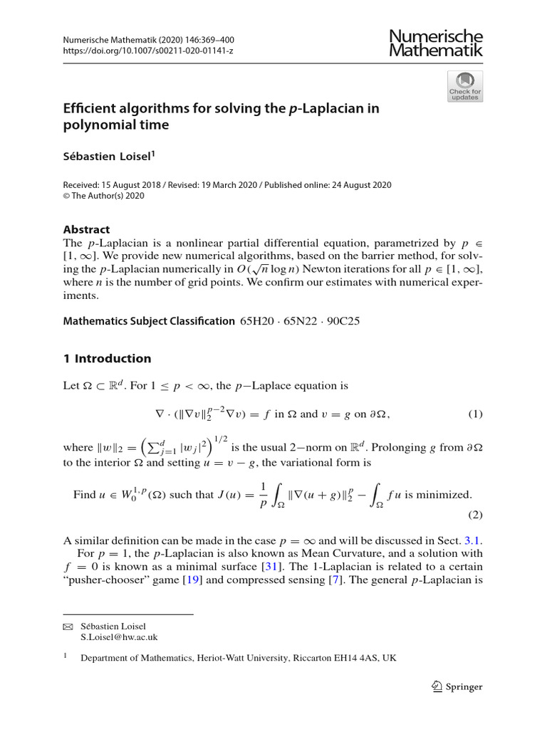 s00211-020-01141-z | PDF | Mathematical Optimization | Mathematics Of Computing