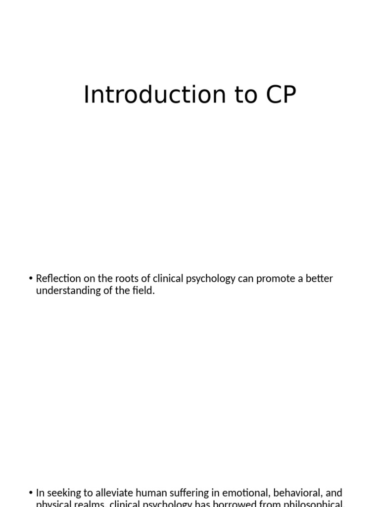 Introduction to CP | PDF | Clinical Psychology | Psychology