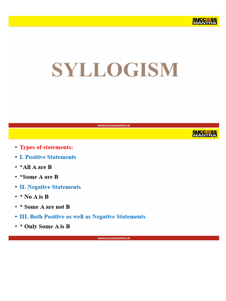 Syllogism and Logical Conclusions | PDF | Logic