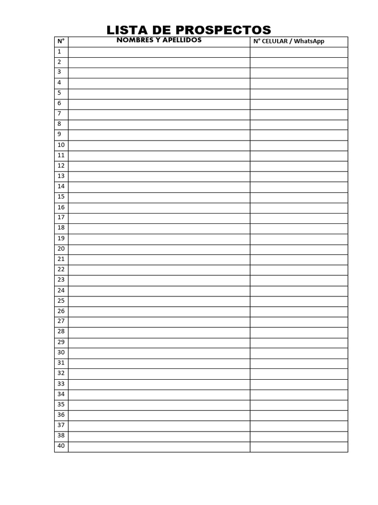 Lista de Prospectos | PDF
