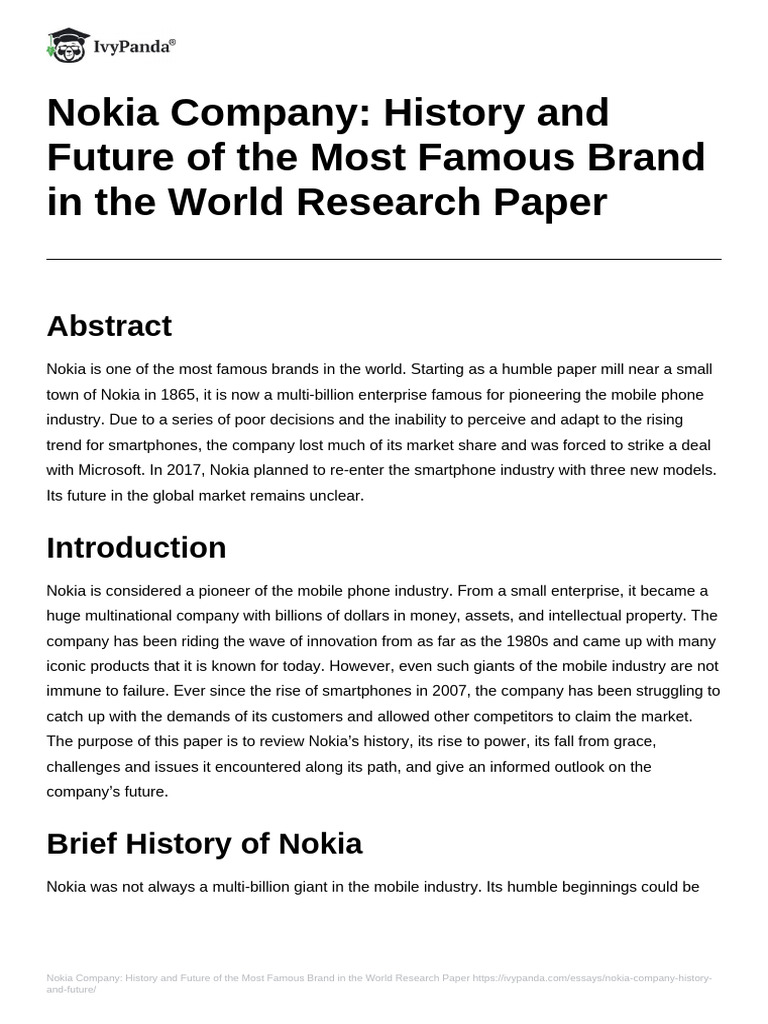 Nokia: From Pioneer to Market Struggles | PDF | Nokia | Smartphone
