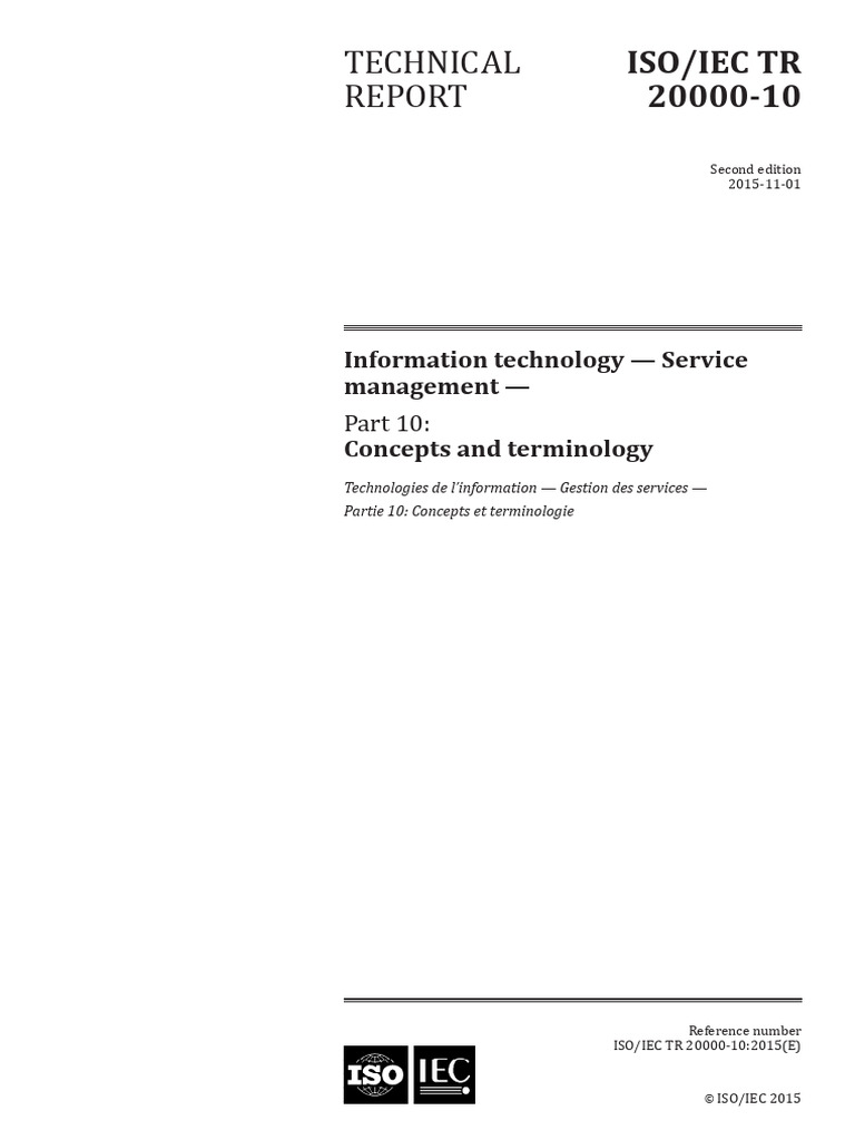 ISO - IEC - TR - 20000-10 - 2015 Information Technology - Service Management - Part 10 Concepts ...