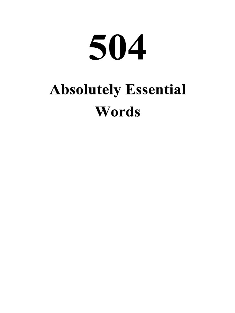 Book 504 Absolutely Essential Words | PDF