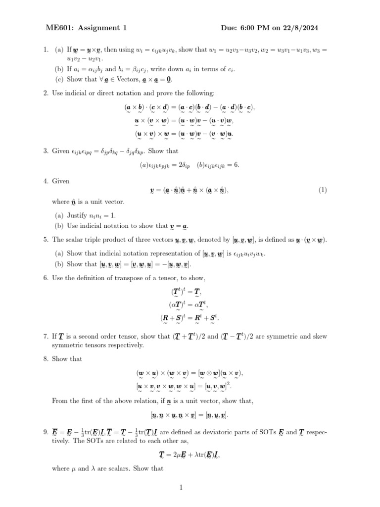 tensor Practice set | PDF | Tensor | Geometry