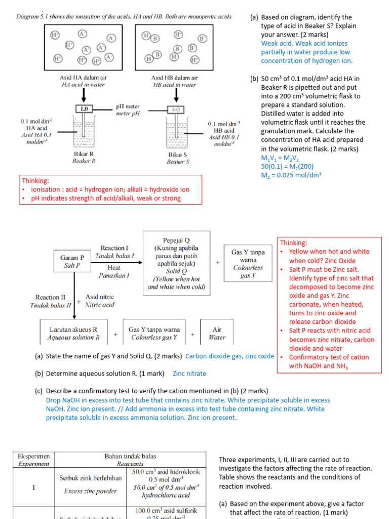 Chemistry Acid, Alkali, Salt, Rate of Reaction (Part 2) | PDF | Acid ...