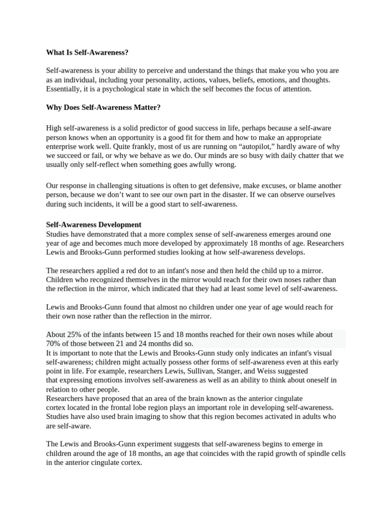 Know yourself | PDF | Self Awareness | Emotional Intelligence