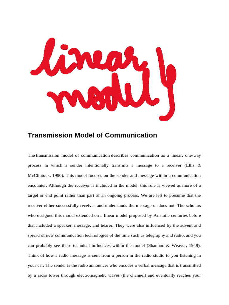 Transmission Model of Communication and reception model | PDF ...