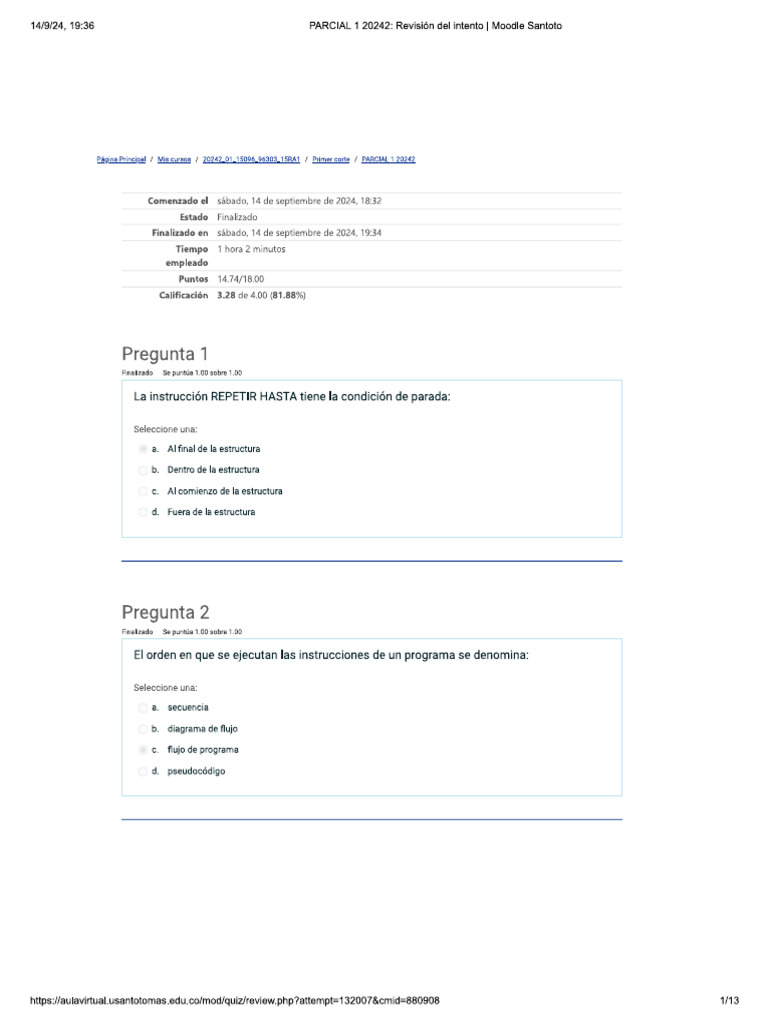 1er Parcial Algoritmo Segundo Intento Pdf