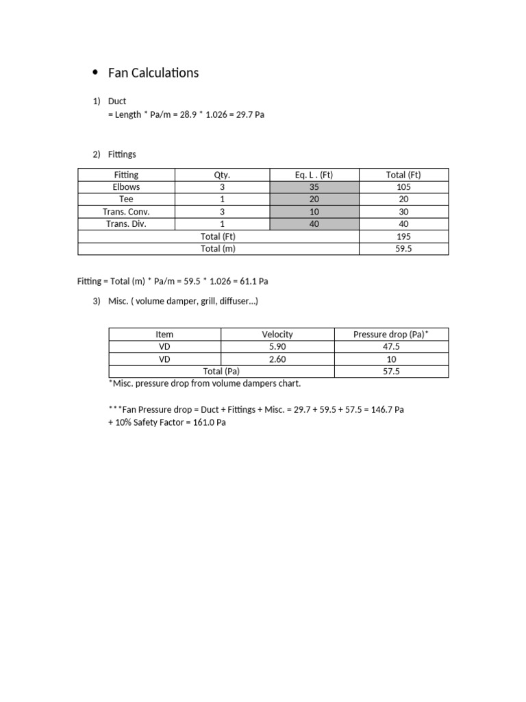 Fan Calculations | PDF