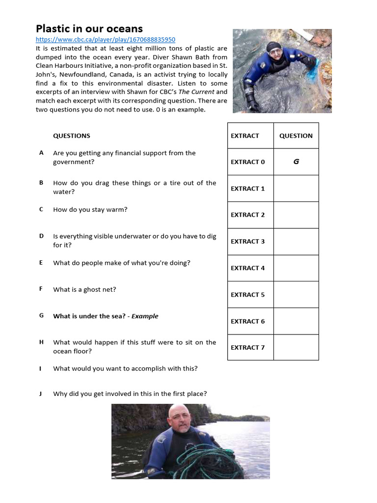 2023-05-18 CO Plastic in Our Oceans - Headings | PDF | Underwater Diving