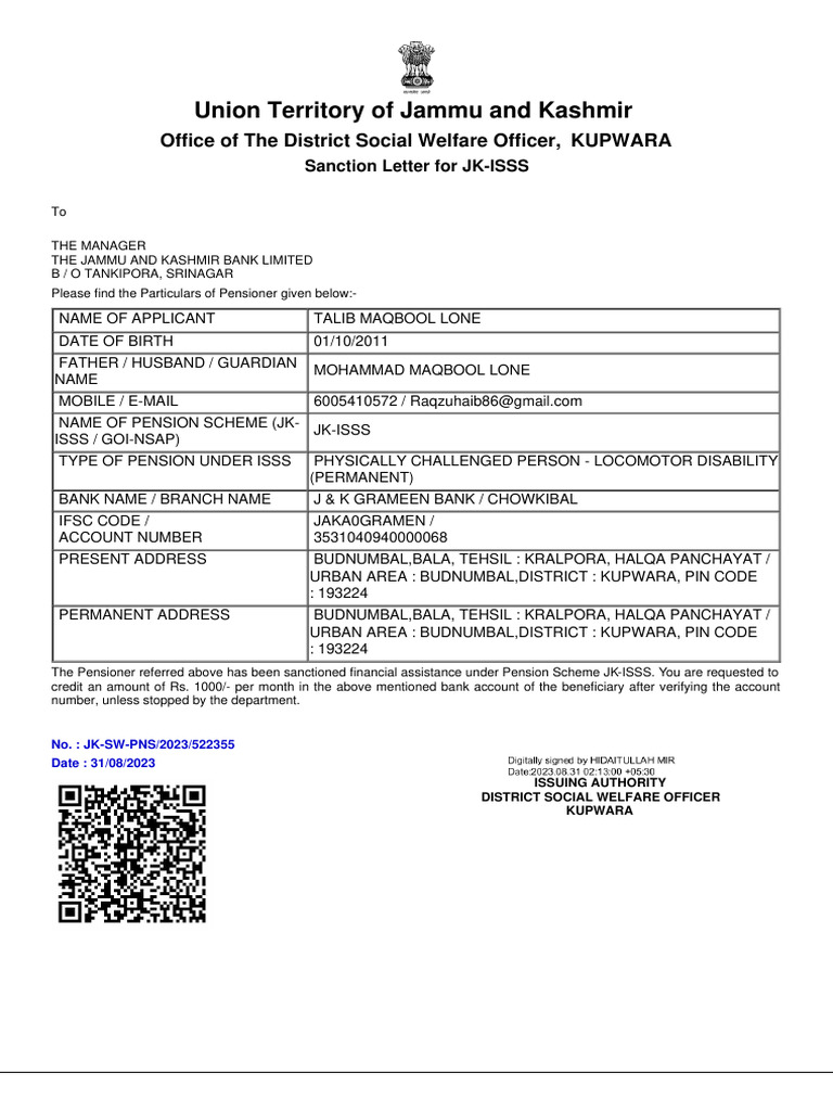 Sanction Letter (31) | PDF | Welfare | Social Security