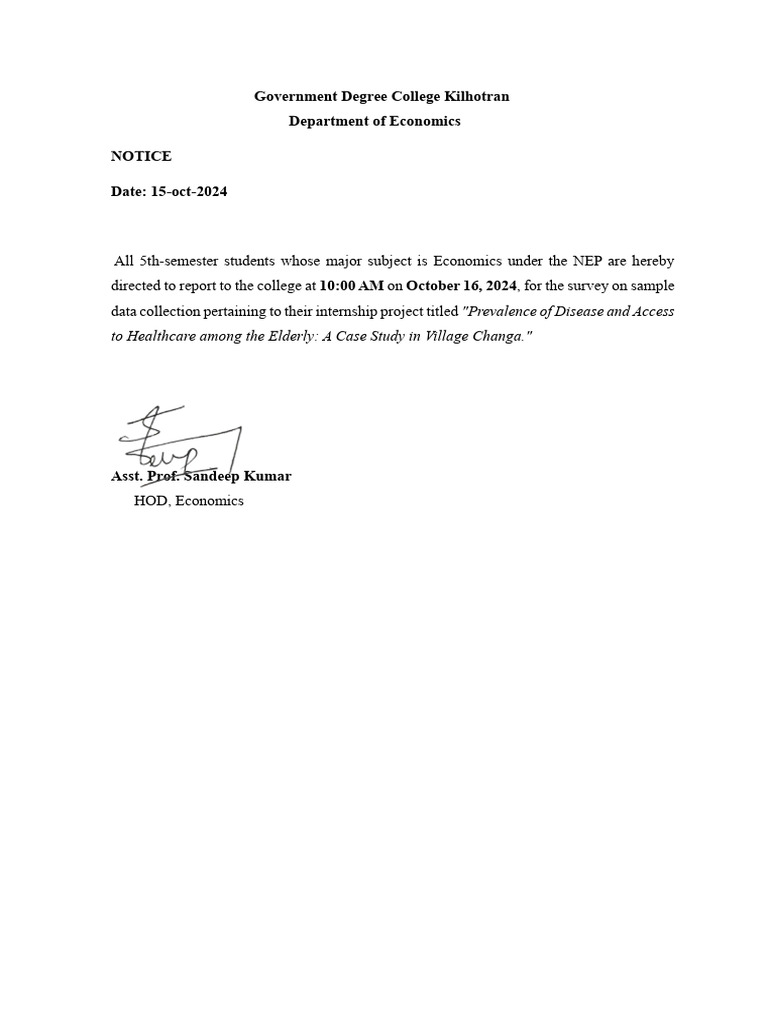 Notice | PDF | Social Science | Science & Mathematics