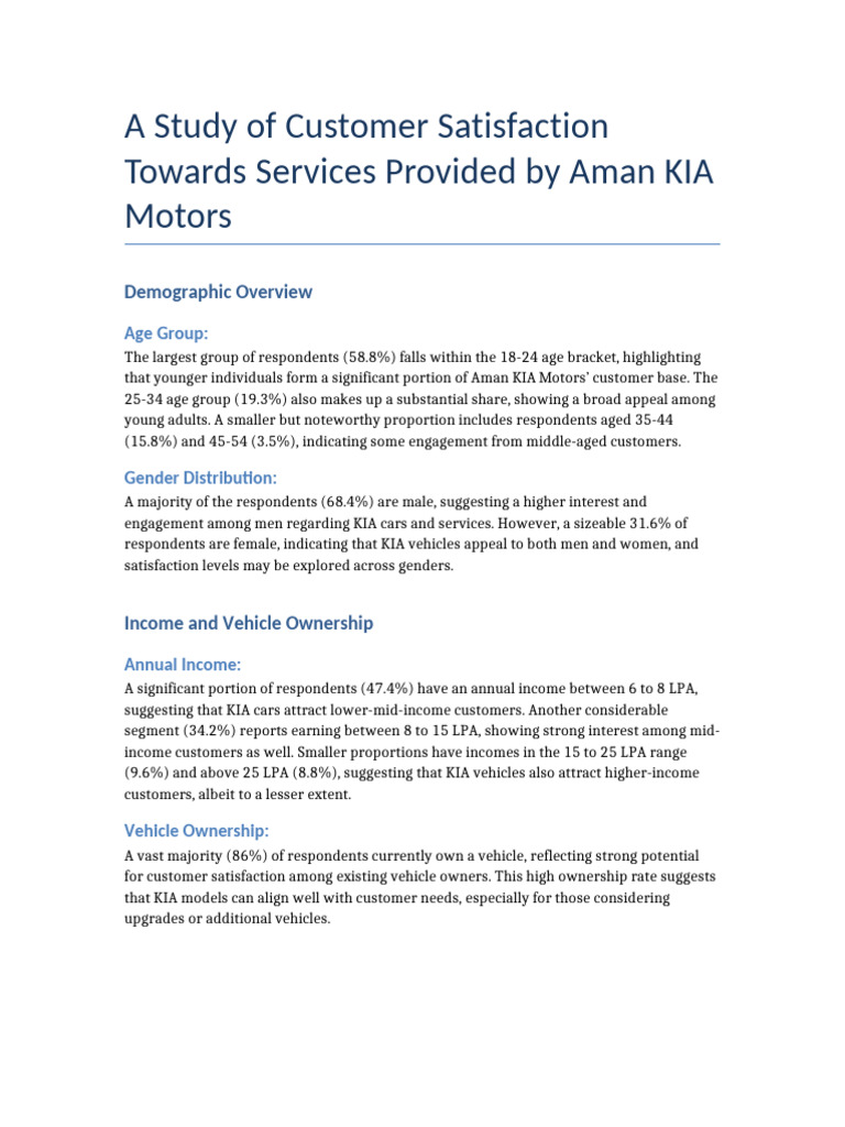 KIA Customer Satisfaction Survey | PDF | Hybrid Vehicle | Brand