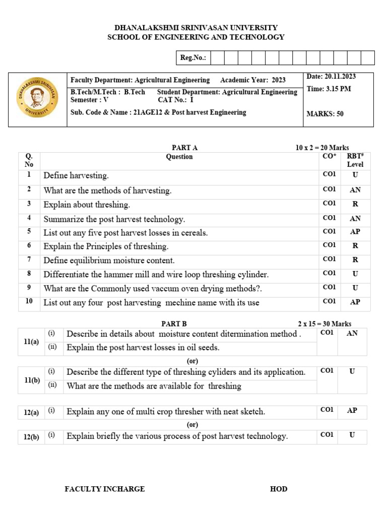 Cat 1 QP Phe | PDF | Crops | Agriculture
