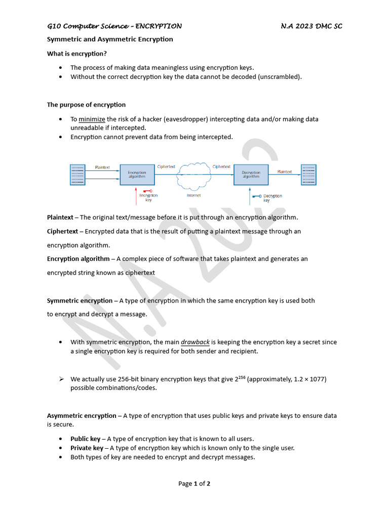 Chapter 2_1 Encryption | PDF | Encryption | Public Key Cryptography