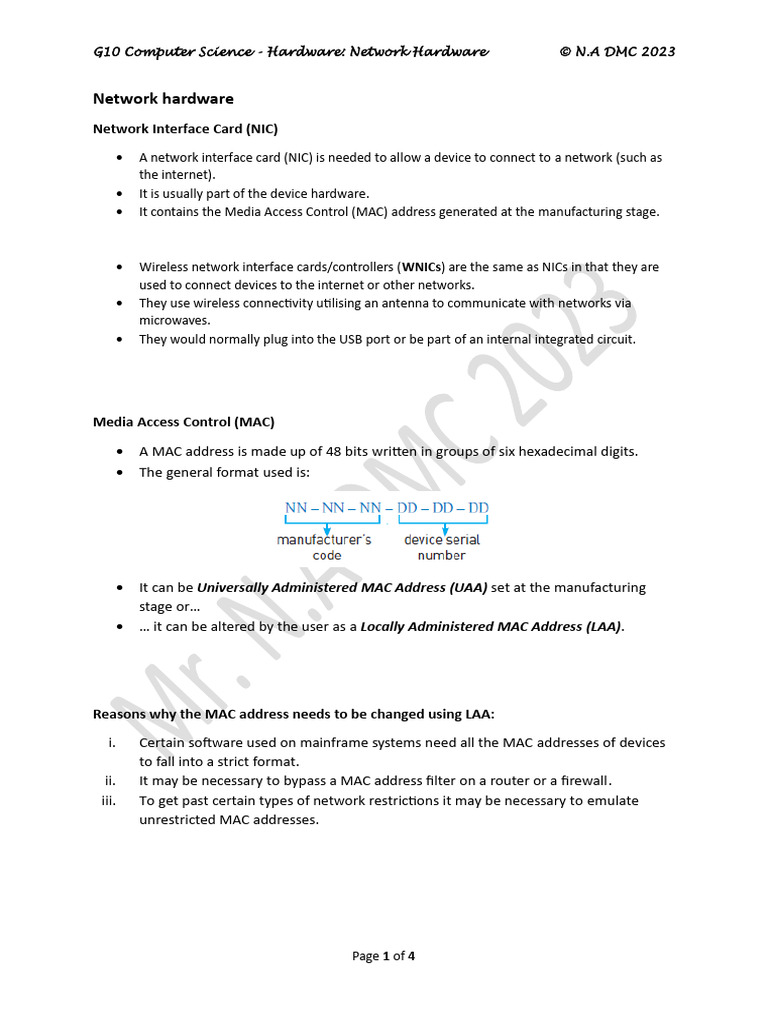 Chapter 3 Network Hardware | PDF | Ip Address | Computer Network