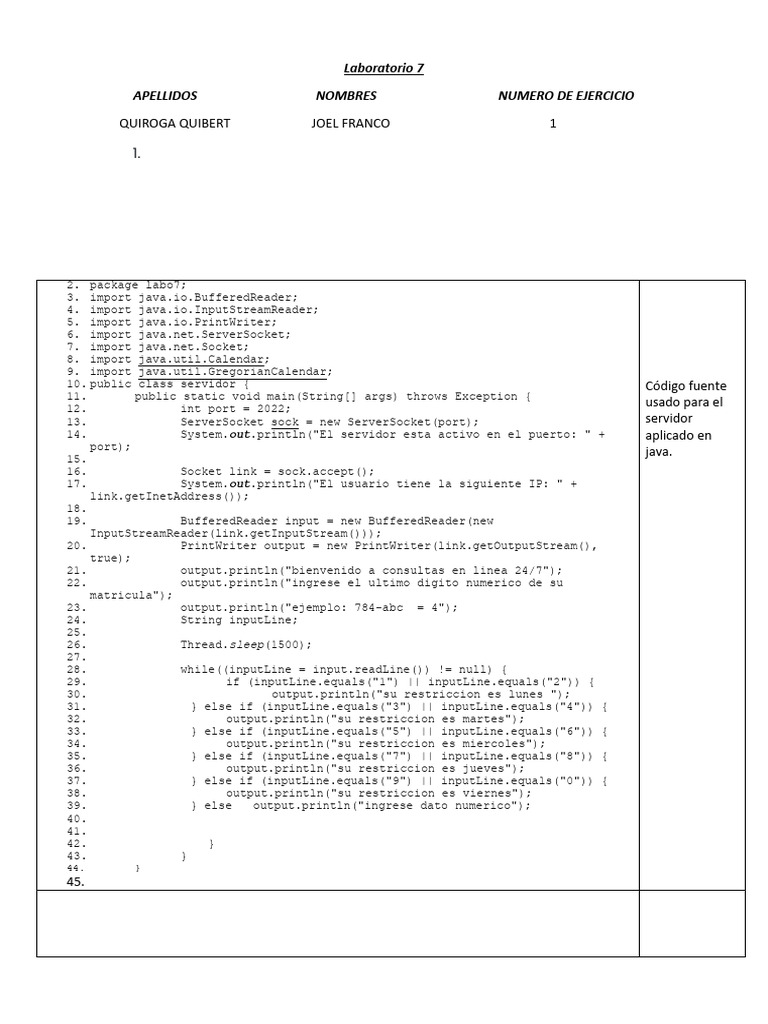 Laboratorio 7 lab273 | PDF | Java (lenguaje de programación) | Informática