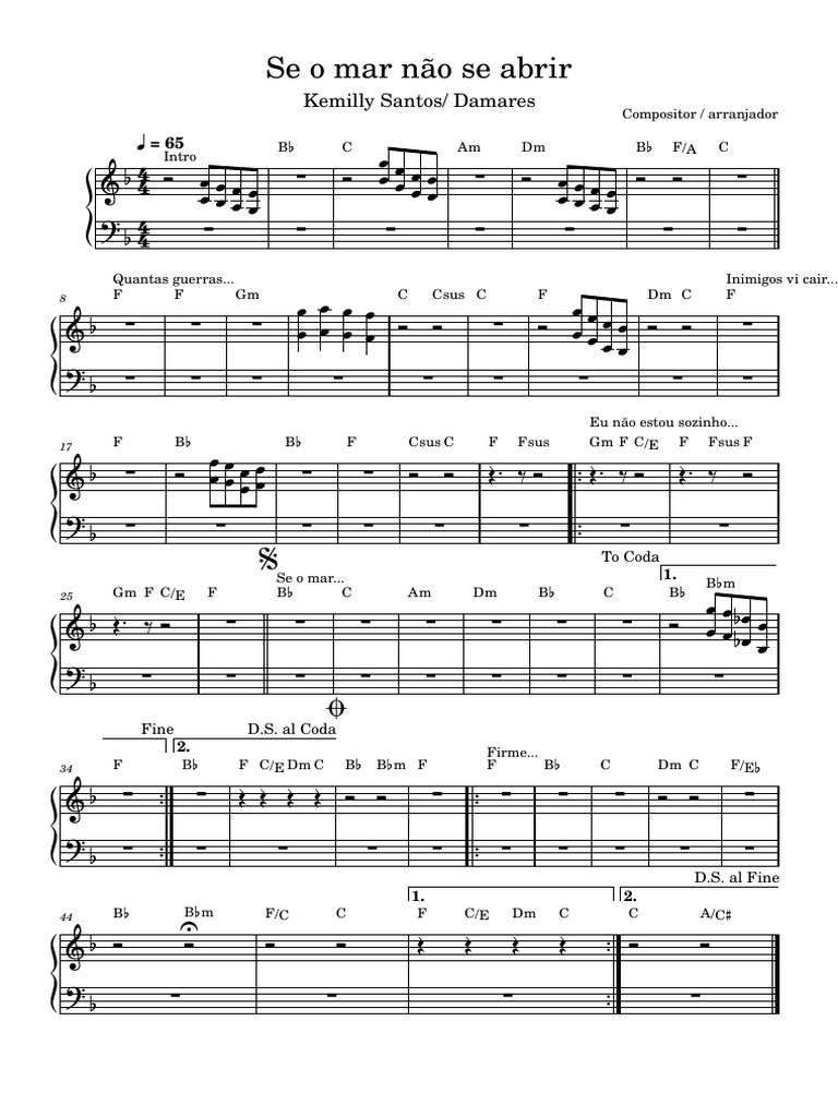 Se o Mar Não Se Abrir | PDF | Composições musicais | Musicologia