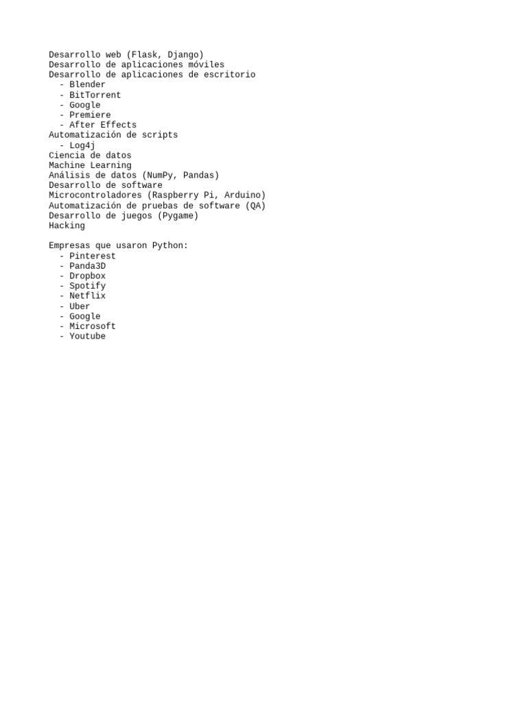 Que Se Puede Hacer Con Python | PDF