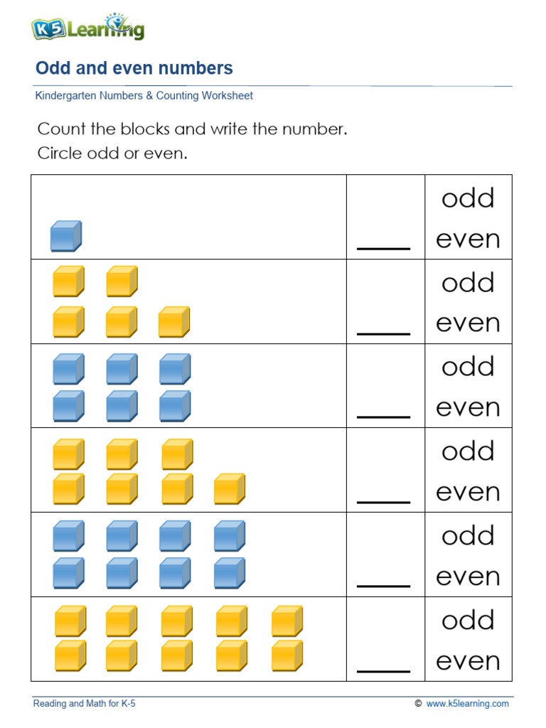 Kindergarten Learn Even Odd Numbers 2 | PDF