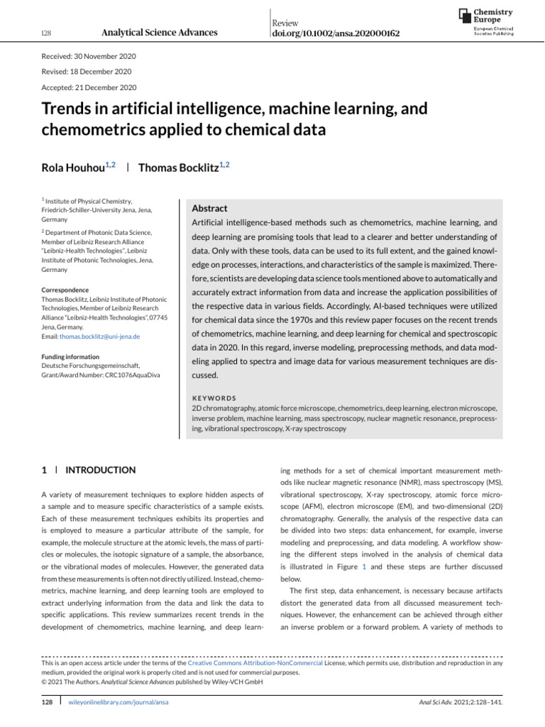 AI For Spectros | PDF | Mass Spectrometry | Chemometrics