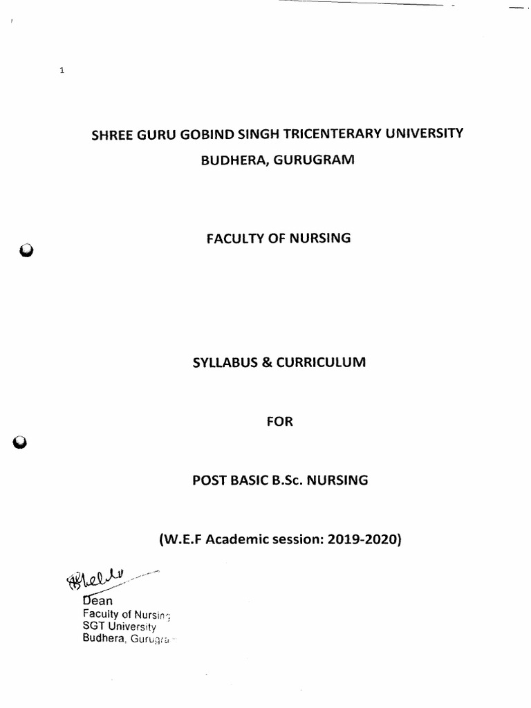 SYLLABUS BSC Post Basic Nursing 2024 | PDF | Dietitian | Nursing