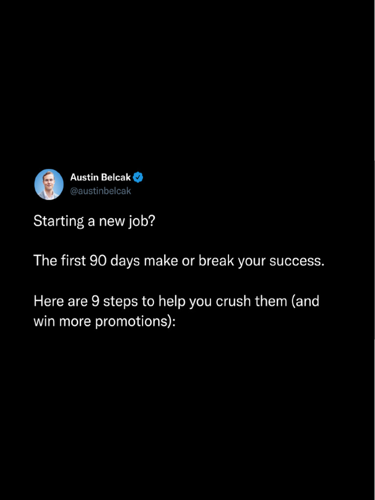 How To Win at A New Job - First 90 Days | PDF