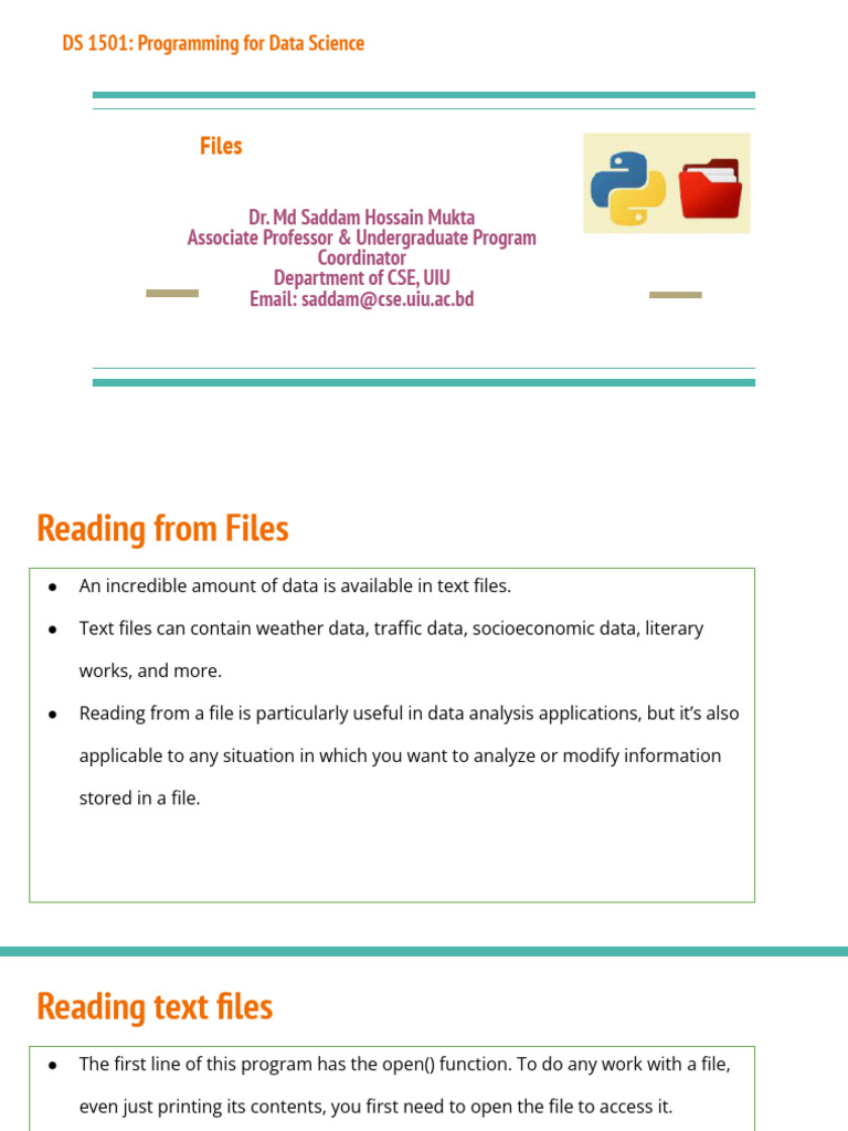 Lecture 10-Files | PDF | Computer File | Utility Software