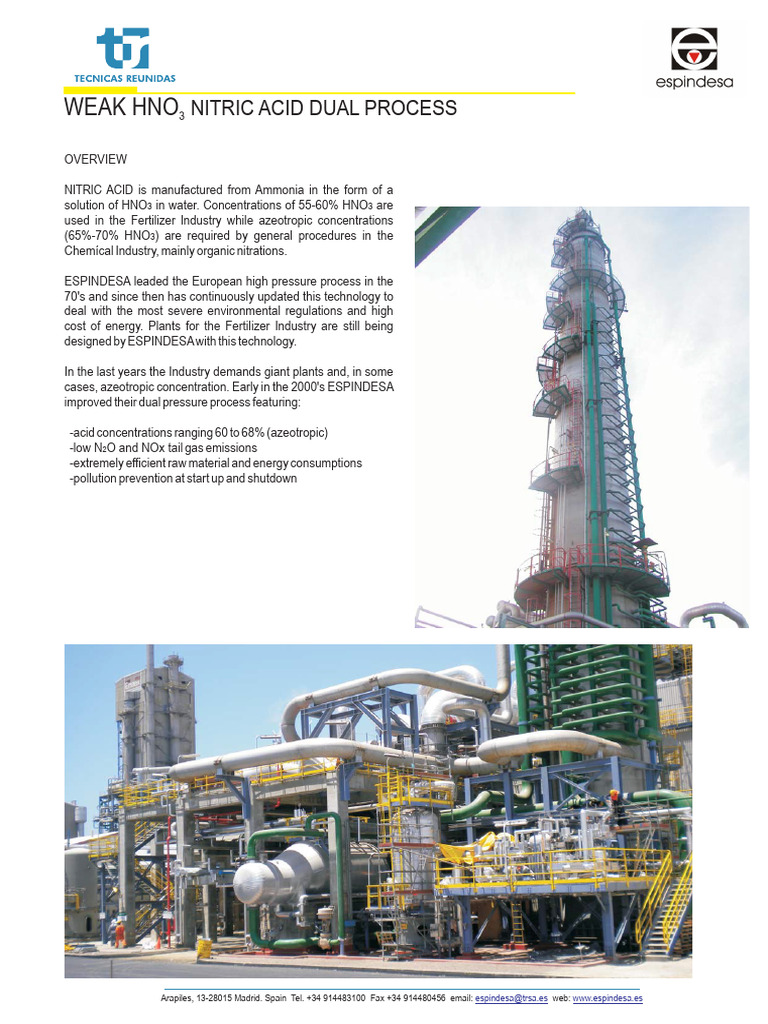 1.-ficha HNO3 DUAL | PDF | Nitric Acid | Ammonia