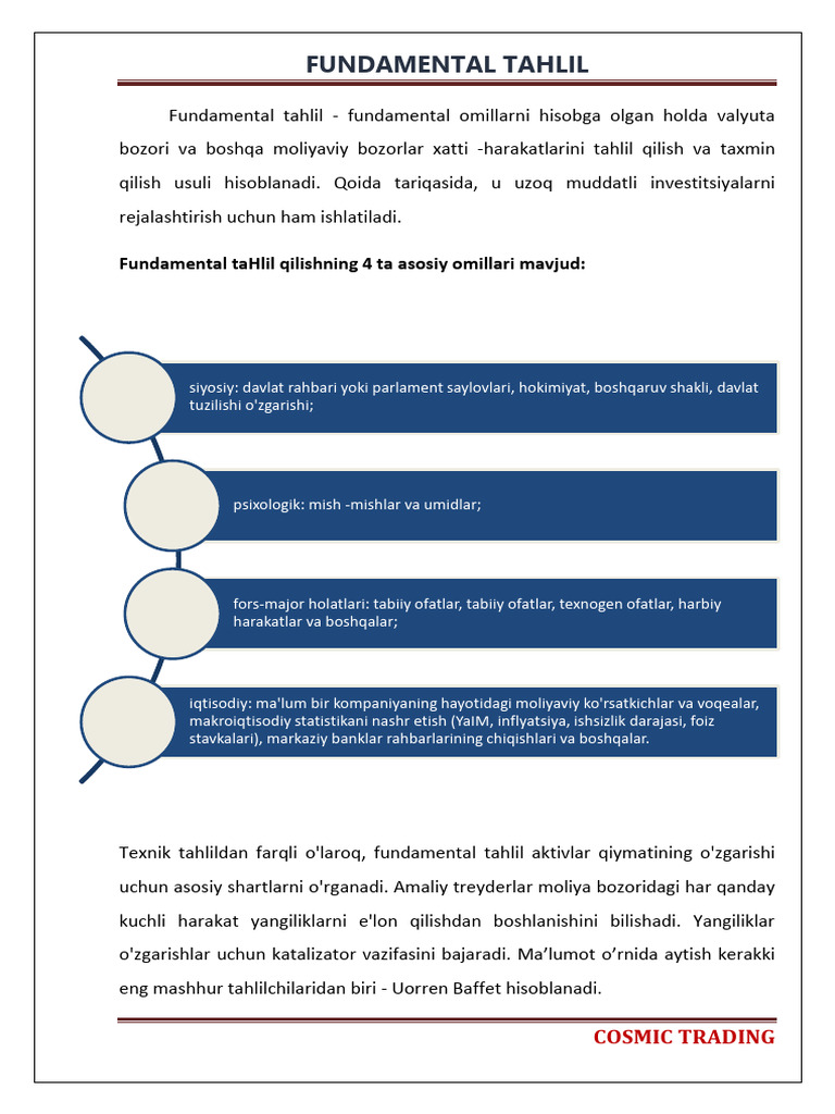 11-Dars. Fundamental Tahlil | PDF