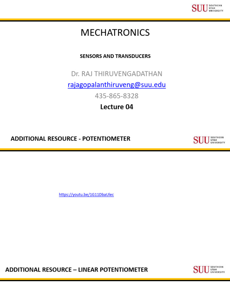 Lecture 04 Mechatronics Pdf Inductor Electrical Engineering