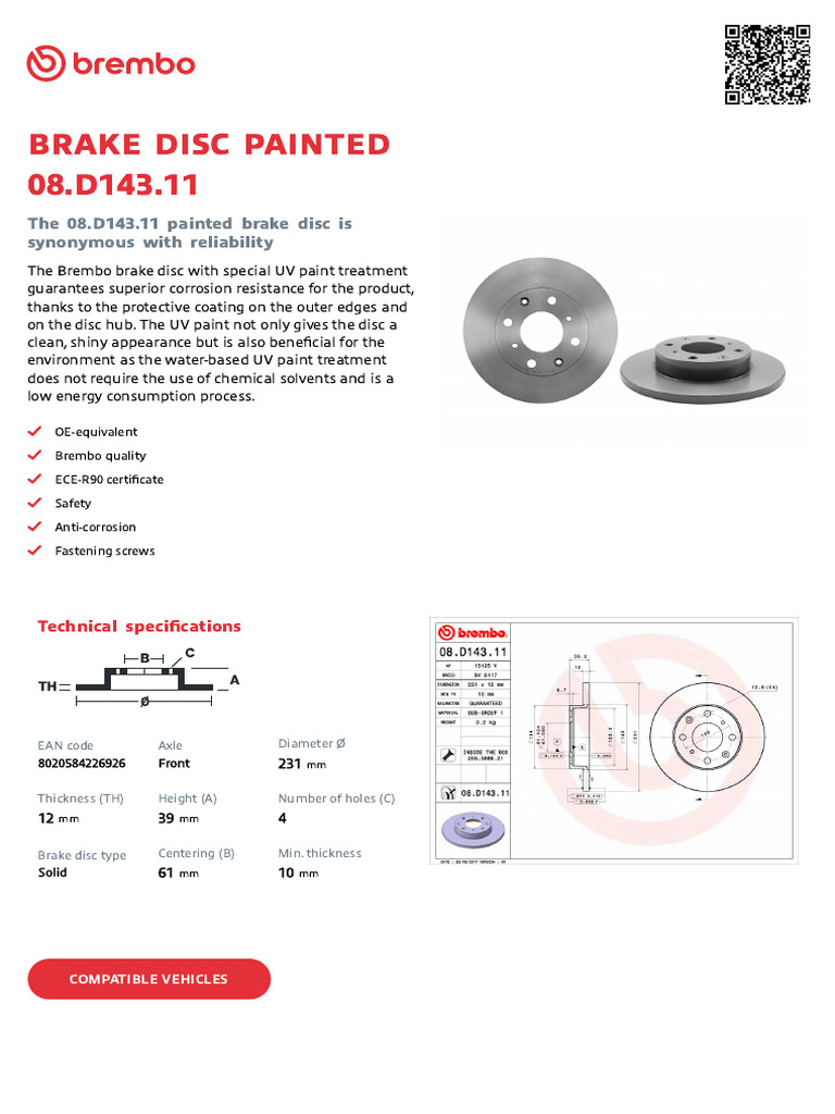 Brembo 08.D143.11 | PDF | Home & Garden | Technology & Engineering