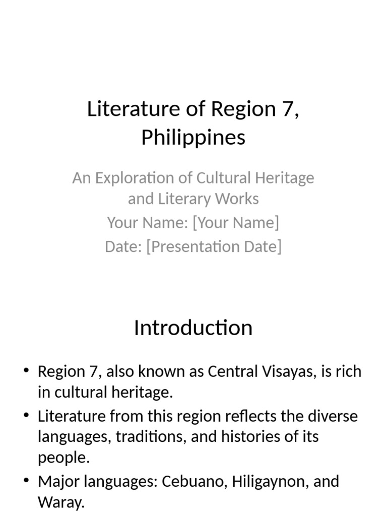 Central Visayas Literary Heritage | PDF