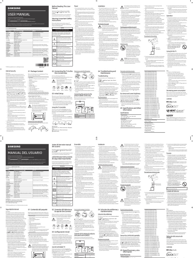 Bn68-17078a-01 - Um - Y23 Qled Uhd QD - ZX Latin - L02 - 240607.0 | PDF ...