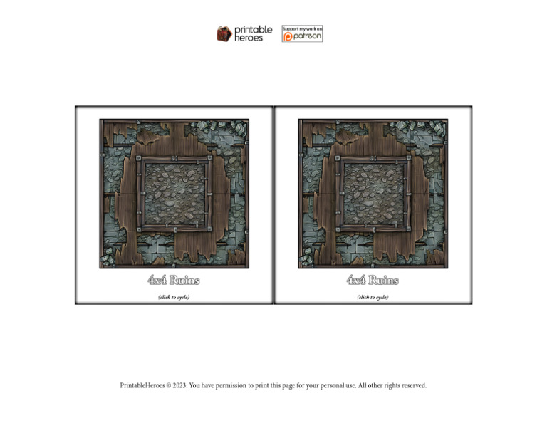 Map Tile - Ruins - 4x4 - 02 - Free | PDF