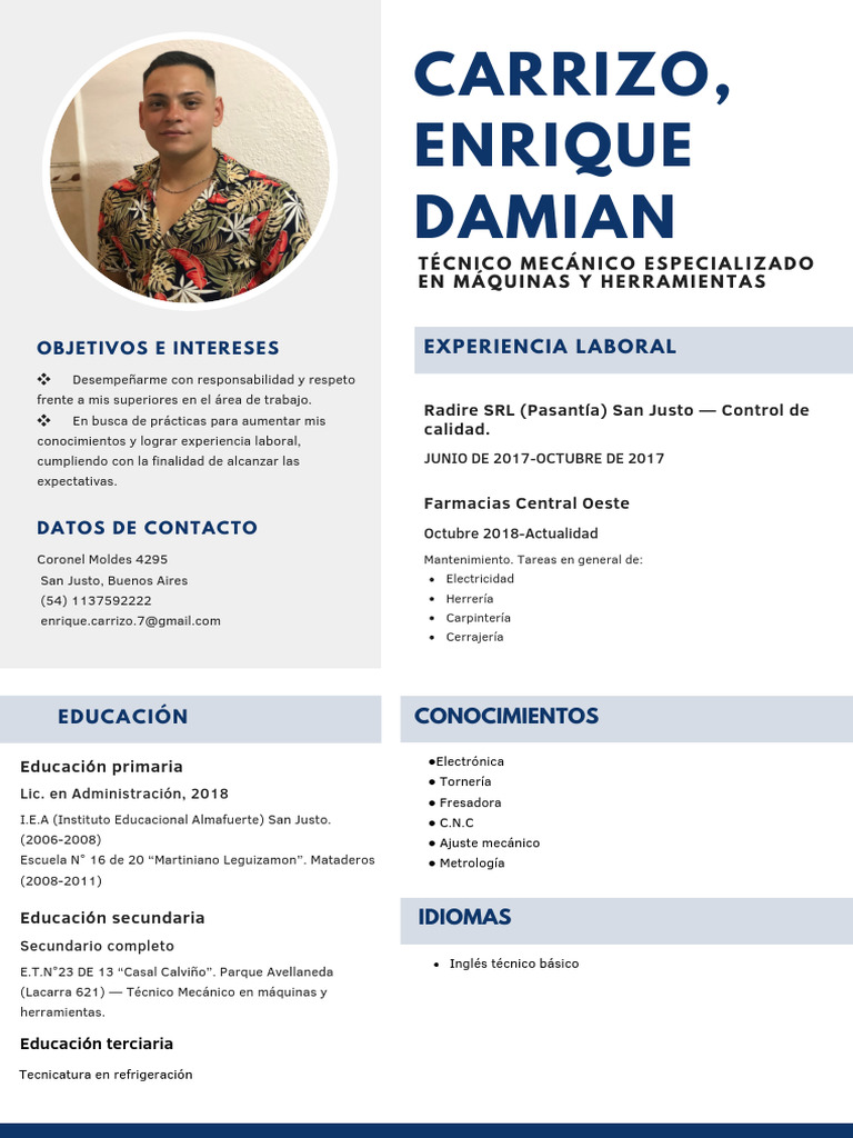 CV Carrizo Enrique Actualizado | PDF