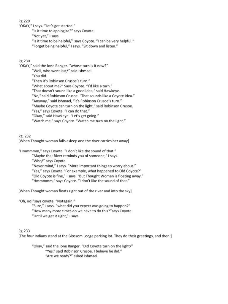 Green Grass Running Water Part 3 And 4 Coyote Excerpts Pdf Poetry