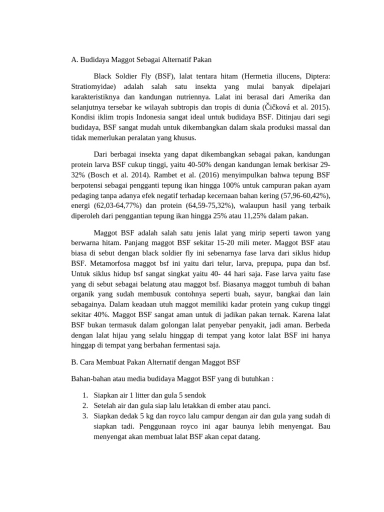 Budidaya Maggot BSF untuk Pakan Ayam | PDF | Kesehatan Holistik | Teknologi & Rekayasa