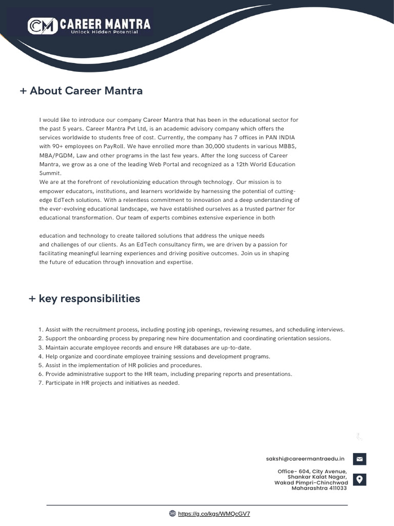 JD HR Coordinator Intern 2024 | PDF | Educational Technology | Human ...