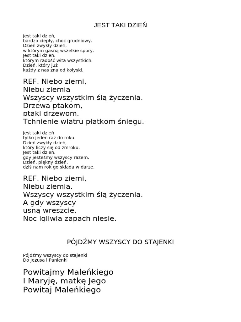 Teksty Na Koncert Co Nam W Duszy Gra 23 | PDF