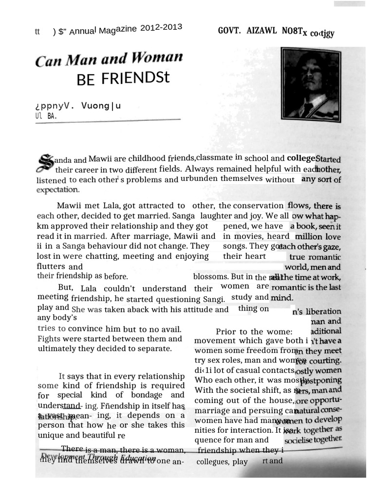 Can Man & Women Be A Frien | PDF