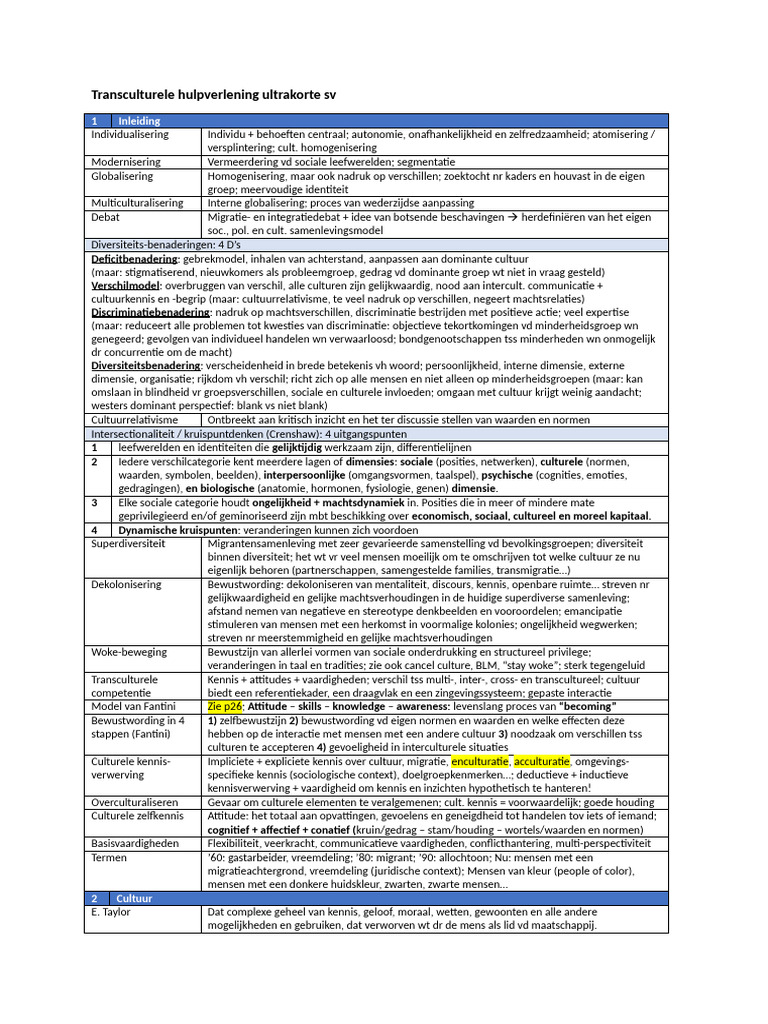 KDG Ortho Transculturele Hulpverlening Ultrakorte SV | PDF