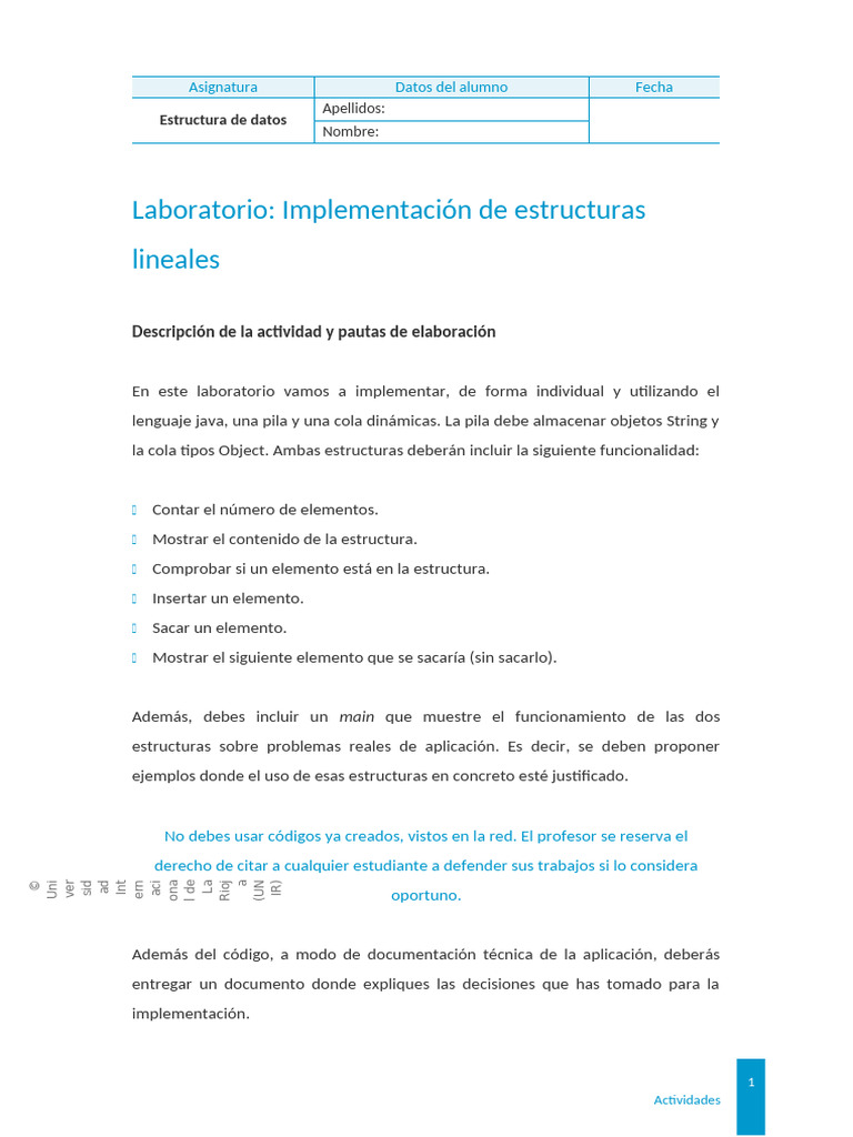 Implementación de Pila y Cola en Java | PDF | Java (lenguaje de programación) | Desarrollo de ...