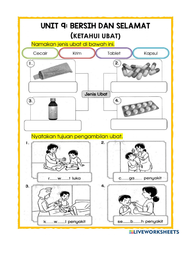 Pendidikan Kesihatan Tahun 1 (Jenis Ubat & Tujuan Pengambilan Ubat) | PDF