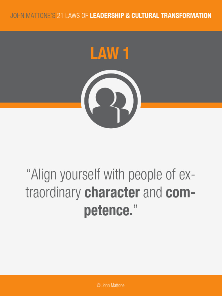 John Mattones 21 Laws of Leadership Cultural Transformation | PDF ...
