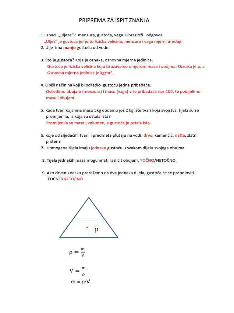 Gustoća Rj. - Priprema 2020 | PDF